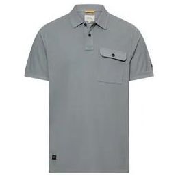 Poloshirt Camel Active, Herren, Gr. XL, stormy blau, Piqu&eacute;, Obermaterial: 100% Baumwolle, unifarben, normal h&uuml;ftbedeckend, Rundhals, B&uuml;ndchen, Shirts, mit Brusttasche
