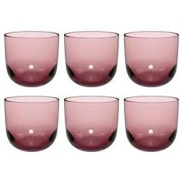 Villeroy & Boch Glas "Wassergl&auml;ser Like Glass 280 ml 6er Set", pink (grape), 6 tlg., Glas, LIKE. BY VILLEROY & BOCH, Trinkgef&auml;&szlig;e, GlaeserSet Trinkglas