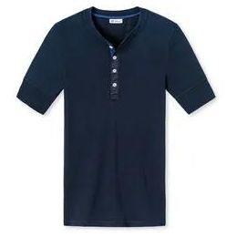 T-Shirt Schiesser Revival "T-Shirt 1er Pack", Herren, Gr. L, blau (dunkelblau), Obermaterial: 100% Baumwolle CO., Shirts T-Shirt