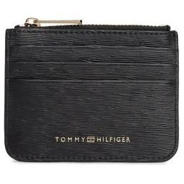 Kartenetui Tommy Hilfiger "TH MODERN CC HOLDER", Damen, schwarz, Lederimitat, unifarben, Basic, Kleinlederwaren, Unisex Minigeldbeutel, Portemonnaie mit Logo-Schriftzug