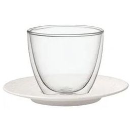 Villeroy & Boch Latte-Macchiato-Glas VILLEROY & BOCH "Caf&eacute; au Lait-Set Manufacture Rock 250 ml wei&szlig;", wei&szlig;, 2 tlg., Trinkgef&auml;&szlig;e, Latte-Macchiato-Glas