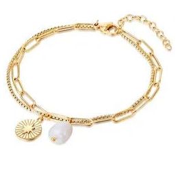 Armband Valero Pearls "VP789", gelbgold, Armb&auml;nder, Damen, Edelstahl, Armband, mit S&uuml;&szlig;wasser-Zuchtperle