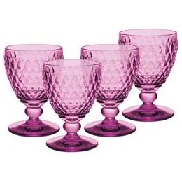 Villeroy & Boch Wei&szlig;weinglas VILLEROY & BOCH "Wei&szlig;weingl&auml;ser Boston Coloured 230 ml 4er Set", pink (berry), Glas, Trinkgef&auml;&szlig;e, Wei&szlig;weinglas