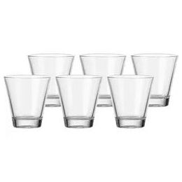 Glas Leonardo "Trinkgl&auml;ser Ciao 215 ml 6er Set transparent", bunt (transparent), Glas, Trinkgef&auml;&szlig;e, Kaffeetasse