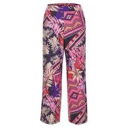 2-in-1-Hose GOLDNER "Kurzgr&ouml;&szlig;e Stretchbequeme Druck-Culotte LOUISA", Damen, Gr. 20, K-Gr, rosa (pink, gemustert), Obermaterial: 88% Polyester PES. 12% Elasthan EL., normal, Hosen, Glatter Schlupfbund