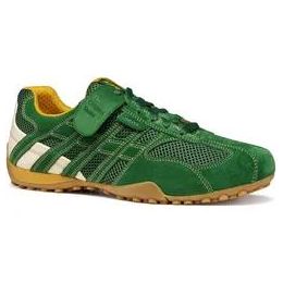 Sneaker Geox "U SNAKE ORIGINAL", Herren, Gr. 42, gr&uuml;n, Lederimitat, Textil, Veloursleder, Schuhe Sneaker, Halbschuh, Freizeitschuh, Schn&uuml;rer im Retro-Look