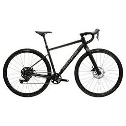 Gravelbike KROSS "KROSS Gravelbike Esker 1.0 28" schwarz 18 G&auml;nge Gabel aus Carbon 2026" Gr. 48, schwarz, schwarz, Fahrr&auml;der, Herren, 48cm, 28 Zoll (71,12cm) hinten: 28 Zoll (71,12cm), Carbon aus Gabel