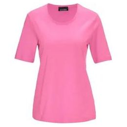 Langarm-Poloshirt GOLDNER "Kurzgr&ouml;&szlig;e Basic Baumwollshirt mit kurzem Arm", Damen, Gr. 22, rosa (pink), Obermaterial: 100% Baumwolle CO., normal, Sonstiges, Shirts, Ohne