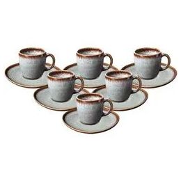 Villeroy & Boch Tasse "Kaffeetassen mit Untertassen Lave 190 ml 6er Set", beige, Steingut, LIKE. BY VILLEROY & BOCH, Trinkgef&auml;&szlig;e, Tasse