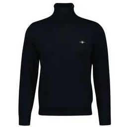 Sweater Gant "Strickpullover CLASSIC COTTON ROLLERNECK", Herren, Gr. XXL, blau, Obermaterial: 100% Baumwolle CO., Sweatshirts Sweater