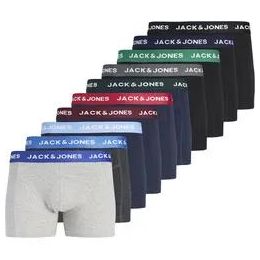 Jack & Jones Boxershorts JACK & JONES "JACFLOWER Microfiber mit Logobund, Blumenprint und Stretchkomfort", Herren, Gr. S, 10 Stk., schwarz pack:schwarz, navy blazer, navy blazer, dgm, lgm, navy blazer, navy blazer, schwarz, schwarz, Jersey, Obermaterial: 95% Baumwolle, 5% Elasthan, unifarben mit Farbeinsatz, k&ouml;rpernah, Unterhosen, eng anliegend, Microfaser, schnelltrocknend