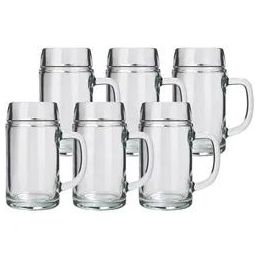 Bierkrug ST&Ouml;LZLE "Bierkr&uuml;ge STYRIA 500 ml 6er Set transparent", bunt (transparent), 6 tlg., Glas, Trinkgef&auml;&szlig;e
