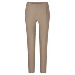 Chinohose GOLDNER "Jerseyhose mit Schlupfbund", Damen, Gr. 48, N-Gr, beige, Obermaterial: 78% Baumwolle CO. 18% Polyester PES. 4% Elasthan EL., Hosen Chinohose, Reissverschlu&szlig;-Optik