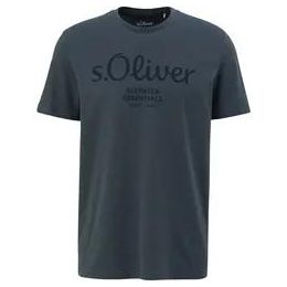 T-Shirt s.Oliver "T-Shirt Logo T-Shirt 1er Pack", Herren, Gr. S, grau (dunkelgrau), Obermaterial: 100% Baumwolle CO., Shirts T-Shirt