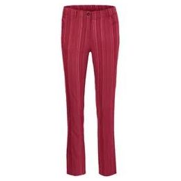 Stoffhose GOLDNER "Kurzgr&ouml;&szlig;e Sportliche Strukturhose in elastischer Ware", Damen, Gr. 22, K-Gr, rot, Obermaterial: 45% Elastomultiester ELE. 44% Baumwolle CO. 7% Viskose CV. 4% Polyester PES., normal, Hosen Stoffhose, perfekter Sitz mit viel Komfort