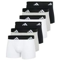 Boxershorts Adidas ORIGINALS "Boxershort 6er Pack", Herren, Gr. L, bunt (schwarz, wei&szlig;, grau), Obermaterial: 95% Baumwolle CO. 5% Elasthan EL., Unterhosen