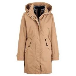 Funktionsjacke GOLDNER "Kapuzenjacke mit 3-in-1-Funktion", Damen, Gr. 42, braun (milchkaffee), Obermaterial: 100% Polyester PES., Sonstiges, Jacken Funktionsjacke, Jacke mit herausnehmbarer Steppjacke