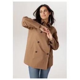 Cabanjacke Aniston SELECTED, Damen, Gr. 38, camel, Web, Obermaterial: 100% Baumwolle. Futter: 100% Polyester, unifarben, l&auml;ssig geschnitten Po-bedeckend, Jacken, mit zwei Eingriffstaschen - NEUE KOLLEKTION