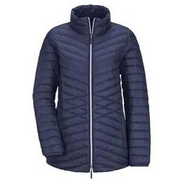 Steppjacke GOLDNER "Herbstjacke mit Daunen, Stehkragen", Damen, Gr. 46, blau (marine), Obermaterial: 100% Polyamid PA., Modisch, Jacken Steppjacke, 2-Wege RV