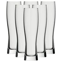 Bierglas Rastal "Weizenbiergl&auml;ser Monaco Slim 0,3 l 6er Set transparent", bunt (transparent), 6 tlg., Glas, Trinkgef&auml;&szlig;e