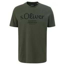 T-Shirt s.Oliver "T-Shirt Logo T-Shirt 1er Pack", Herren, Gr. S, gr&uuml;n (dunkelgr&uuml;n), Obermaterial: 100% Baumwolle CO., Shirts T-Shirt
