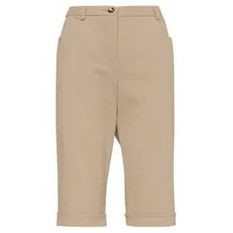 7/8-Hose GOLDNER "Sportliche Bermuda-Jeanshose Carla", Damen, Gr. 54, N-Gr, lila (sand), Obermaterial: 77% Baumwolle CO. 19% Polyester PES. 4% Elasthan EL., normal, Hosen 7/8-Hose, Ohne