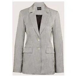 Madeleine Mode Longblazer MADELEINE "Blazer Longblazer", Damen, Gr. 40, grau (grau, wollwei&szlig;, melange), Obermaterial: 47% Viskose CV. 27% Polyester PES. 26% Leinen LI., Modern, normal, Blazer Longblazer