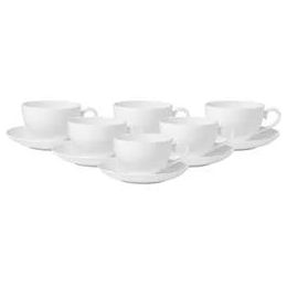 Villeroy & Boch Tasse VILLEROY & BOCH "Kaffeetassen mit Untertassen Royal 260 ml 6er Set wei&szlig;", wei&szlig;, Porzellan, Trinkgef&auml;&szlig;e, Tasse
