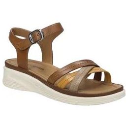 Sandale Josef Seibel "Sevran 02, cognac-multi", Damen, Gr. 39, braun (cognac, multi), Obermaterial: 100% Rindsleder Leather cow., Schuhe Sandale