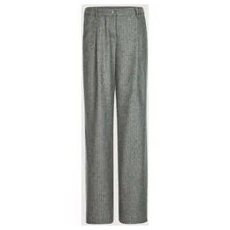 Madeleine Mode Bundfaltenhose MADELEINE "Flanellhose Flanellhose mit weitem Bein", Damen, Gr. 40, N-Gr, wei&szlig; (bleigrau, wollwei&szlig;, melange), Obermaterial: 67% Wolle mw. 30% Polyamid PA. 3% sonstige Fasern AF., Modern, Hosen, Hose mit weitem Bein