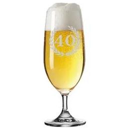 Bierglas LUXENTU "Biertulpe Pilsglas mit Gravur 40. Jubil&auml;um 360 ml transparent", bunt (transparent), 1 tlg., Glas, Trinkgef&auml;&szlig;e