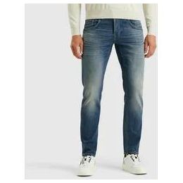 PME-Legend Tapered-fit-Jeans PME LEGEND "Jeans Carior PTR450", Damen, Gr. 30, L&auml;nge 32, blau (bright true blau), Denim/Jeans, Obermaterial: 98% Baumwolle, 2% Elasthan, unifarben, regular fit kn&ouml;chellang, Jeans, im Five-Pocket Style