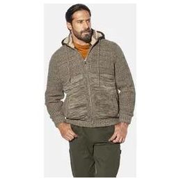 Strickjacke Jan Vanderstorm "Outdoor Strickjacke INGLAND", Herren, Gr. 4XL, braun (braun melange), Obermaterial: 70% Polyacryl PAN. 30% Wolle mw., Strickjacken Strickjacke