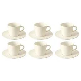 Villeroy & Boch Tasse VILLEROY & BOCH "Kaffee Set Manufacture Rock 150 ml 6er Set wei&szlig;", wei&szlig;, Porzellan, Trinkgef&auml;&szlig;e, Tasse