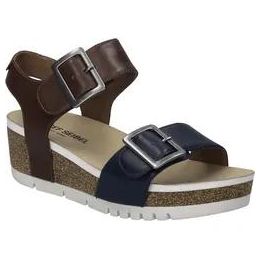 Sandale Josef Seibel "Quinn 02, ocean-camel", Damen, Gr. 39, blau (ocean, camel), Obermaterial: 100% Rindsleder Leather cow., Schuhe Sandale