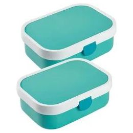 Lunchbox Mepal "Brotdosen mit Einsatz Campus 700 ml 2er Set", blau (t&uuml;rkis, t&uuml;rkis), Lebensmittelaufbewahrungsbeh&auml;lter, Lunchbox