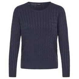 Rollkragenpullover oxmo "Rollkragenpullover OXISISSE", Damen, Gr. M, blau (total eclipse), Obermaterial: 70% Viskose CV. 30% Nylon NY., Pullover Rollkragenpullover