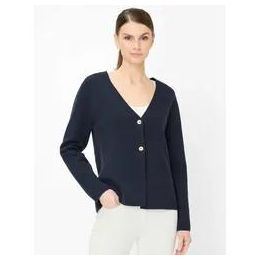 Cardigan Brax "Style AMANDA", Damen, Gr. 38, navy, Strick, 70% Baumwolle, 30% Polyamid, V-Ausschnitt, Strickjacken