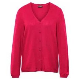 Strickjacke GOLDNER "Kurzgr&ouml;&szlig;e Weiche Kaschmirstrickjacke mit V-Ausschnitt", Damen, Gr. 21, rosa (pink), Obermaterial: 100% Kaschmir WS., V-Ausschnitt, Rippe, Strickjacken Strickjacke, Ohne
