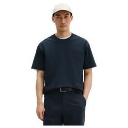 Marc O'Polo T-Shirt MARC O'POLO "aus schwerem Bio-Baumwoll-Jersey", Herren, Gr. M, schwarz navy, Obermaterial: 100% Baumwolle, unifarben, Basic, loose fit, Shirts T-Shirt
