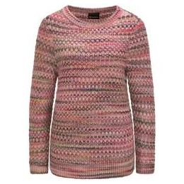 Rundhalspullover GOLDNER "Baumwoll-Pullover in Multicolor", Damen, Gr. 52, bunt (bunt, gemustert), Obermaterial: 73% Baumwolle CO. 27% Polyacryl PAN., Pullover Rundhalspullover, Rundhalsausschnitt
