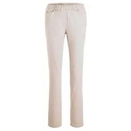 Regular-fit-Jeans GOLDNER "Kurzgr&ouml;&szlig;e Baumwollhose mit Rundumdehnbund", Damen, Gr. 19, K-Gr, beige (helltaupe), Obermaterial: 75% Baumwolle CO. 23% Polyester PES. 2% Elasthan EL., normal, Jeans, Ohne