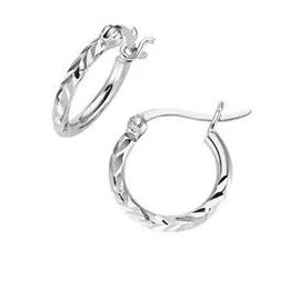 Paar Creolen Firetti "Schmuck Geschenk Silber 925 Ohrschmuck Ohrringe diamantiert", silberfarben, Ohrringe, Damen, 15mm, Silber 925 (Sterlingsilber)
