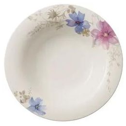 Villeroy & Boch Suppenteller VILLEROY & BOCH "Suppenteller Mariefleur Gris Basic &oslash; 23,1 cm bunt", bunt, L:23,1cm, Speiseteller