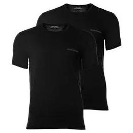 T-Shirt Emporio Armani "T-Shirt Pure Cotton 2er Pack", Damen, Gr. L, schwarz, Obermaterial: 100% Baumwolle CO., Shirts T-Shirt