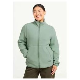 Fleecejacke Jack Wolfskin "LITE CURL FZ W", Damen, Gr. L (42/44), gr&uuml;nzinnia, Obermaterial: 100% POLYESTER. Futter: 100% POLYESTER, Jacken Fleecejacke