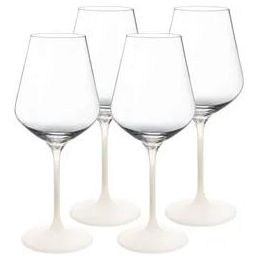 Villeroy & Boch Rotweinglas VILLEROY & BOCH "Rotweingl&auml;ser Manufacture Rock 470 ml 4er Set wei&szlig;-transparent", bunt (wei&szlig;, transparent), Glas, Trinkgef&auml;&szlig;e, Rotweinglas