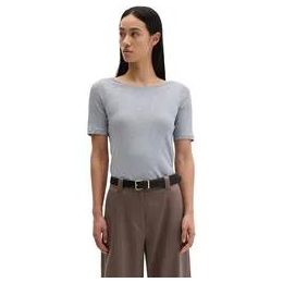 Marc O'Polo T-Shirt MARC O'POLO "aus softem Slub-Jersey", Damen, Gr. L, grau horizon, Obermaterial: 100% Baumwolle, unifarben, Basic, regular fit, U-Boot-Ausschnitt, normaler Saum, Shirts T-Shirt