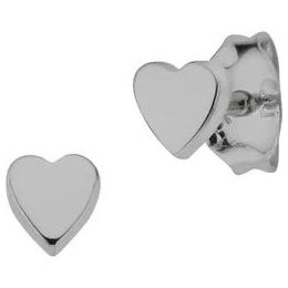 CAI Paar Ohrstecker CA&Iuml; "925/- Sterling Silber rhodiniert Herz", wei&szlig;, Ohrringe, Damen, one-size, Silber 925 (Sterlingsilber)