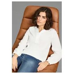 Schlupfbluse Laura Scott, Damen, Gr. 46, wei&szlig;, Web, Obermaterial: 100% Viskose, unifarben, figurumspielend h&uuml;ftbedeckend, 1-Knopf-Manschette, Blusen Schlupfbluse, f&uuml;r Casualmode und Streetwear, aus Viskose, unifarbene Optik